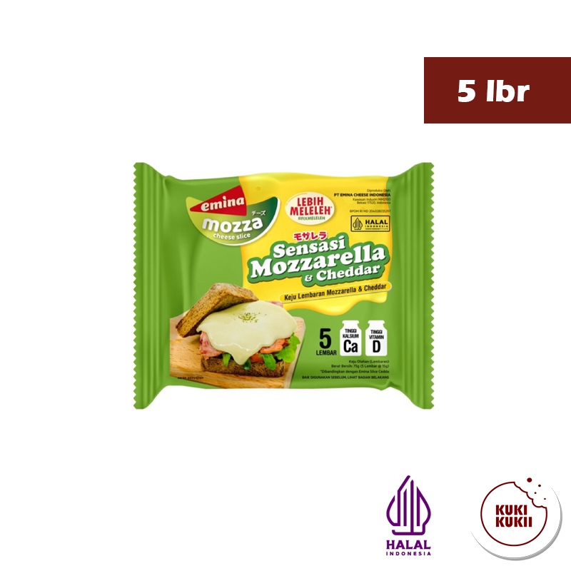 Jual Emina Slice Mozza Cheddar Cheese isi 5 | Keju Mozzarella Lembaran ...