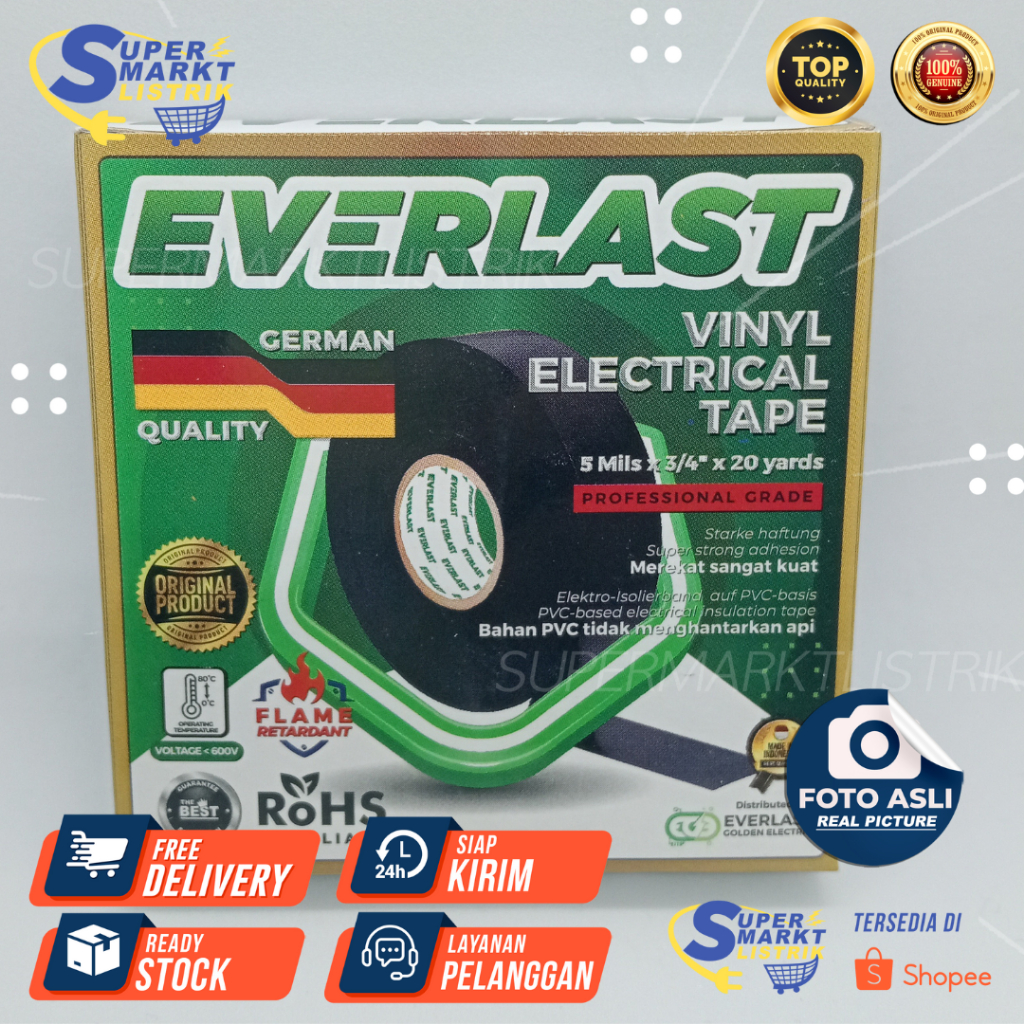 Jual Isolasi Bakar Kabel Listrik PVC Anti Bakar Isolasi Tape Selotip ...