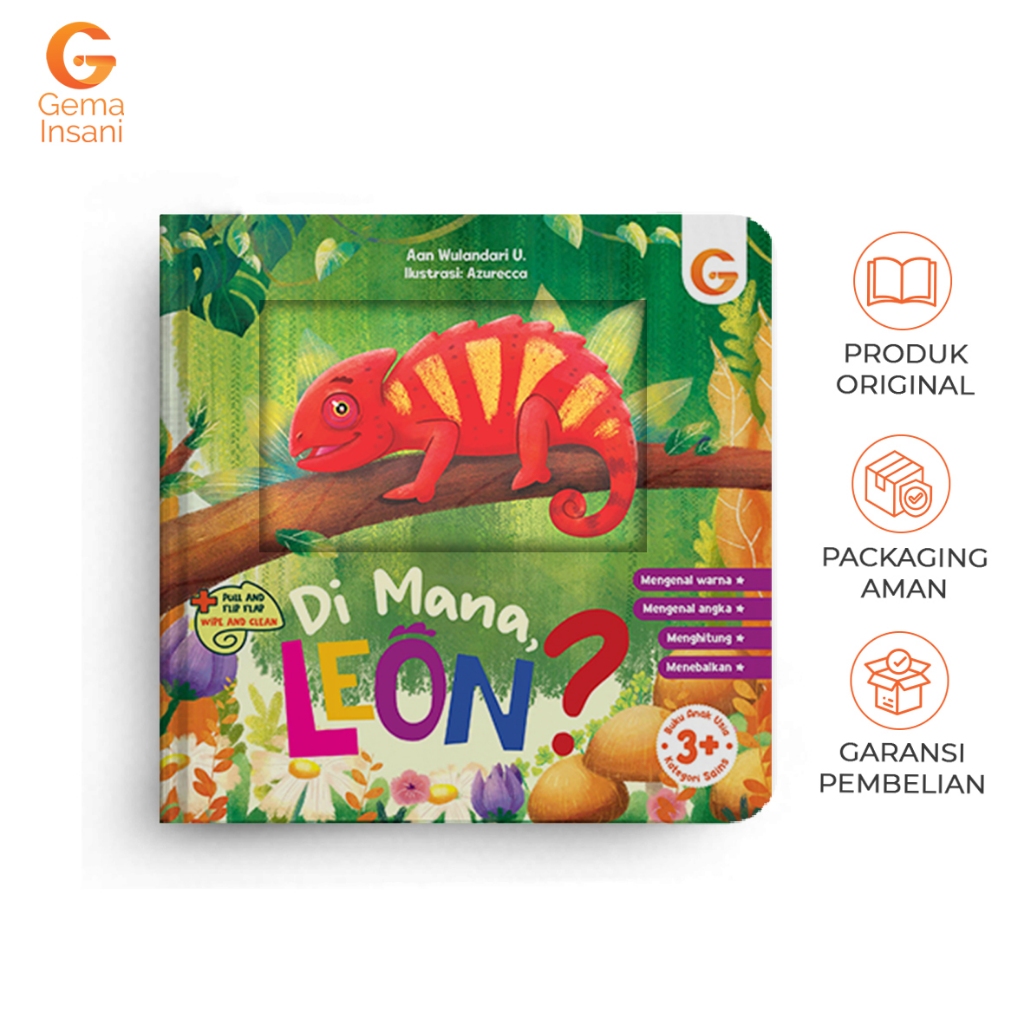 Jual Gema Insani Boardbook Anak Dimana, Leon? Where Is Leon? Si Bunglon ...
