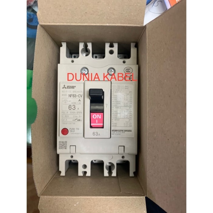 Jual MCCB No Fuse Breaker NF63 NF 63-CV 3P 3 Phase 63A 63 Ampere Mitsubishi | Shopee Indonesia