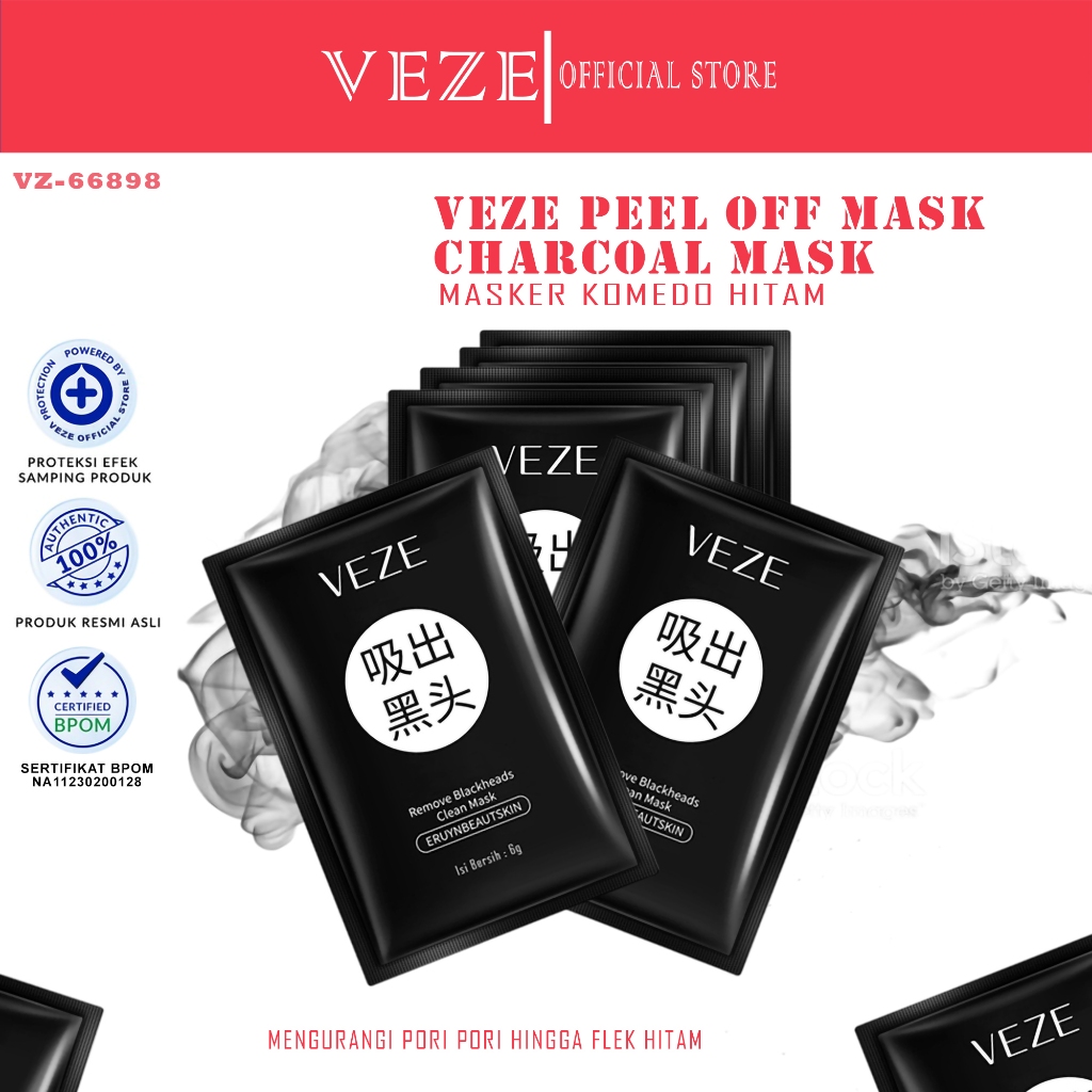 Jual [BPOM] - Veze Blackhead Removal clean activated charcoal mask ...