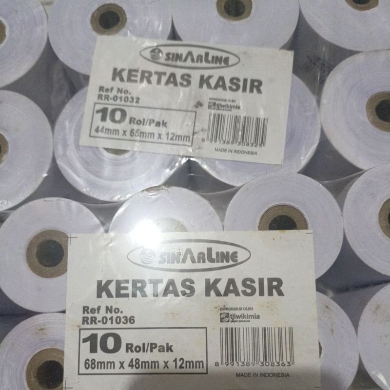 Jual kertas kasir merek sinarline ukuran 44mm X 65mm X 12mm | Shopee ...