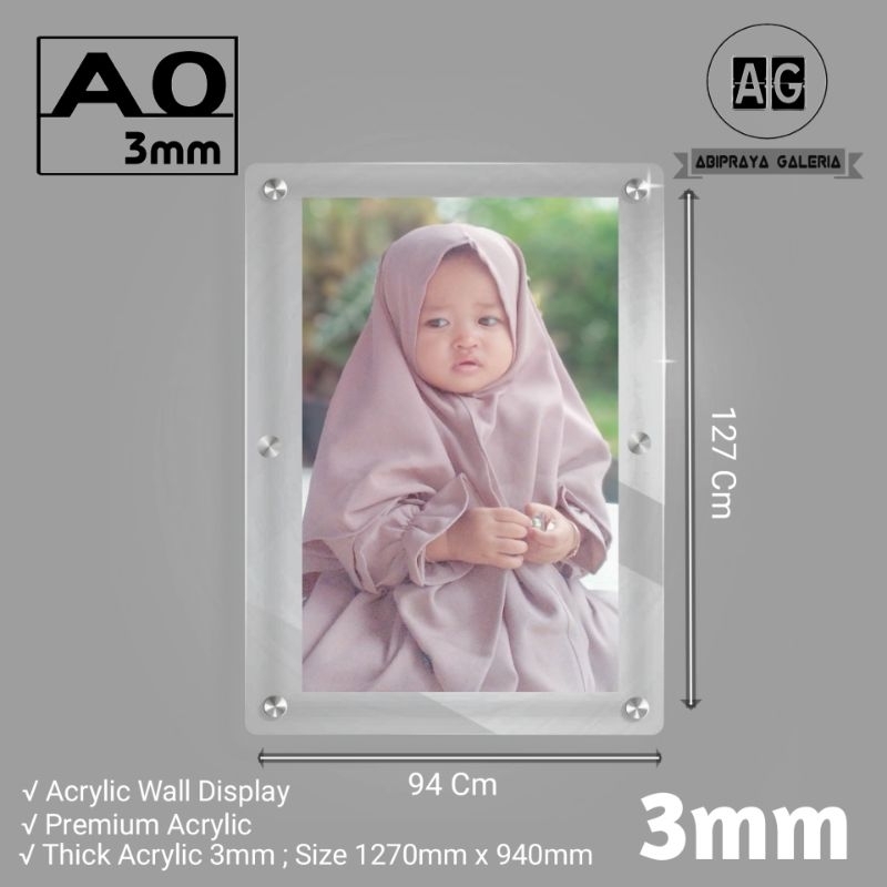 Jual Frame Akrilik A0 3mm 94cm x122cm Frame Bingkai Foto/Poster Acrylic | Shopee Indonesia