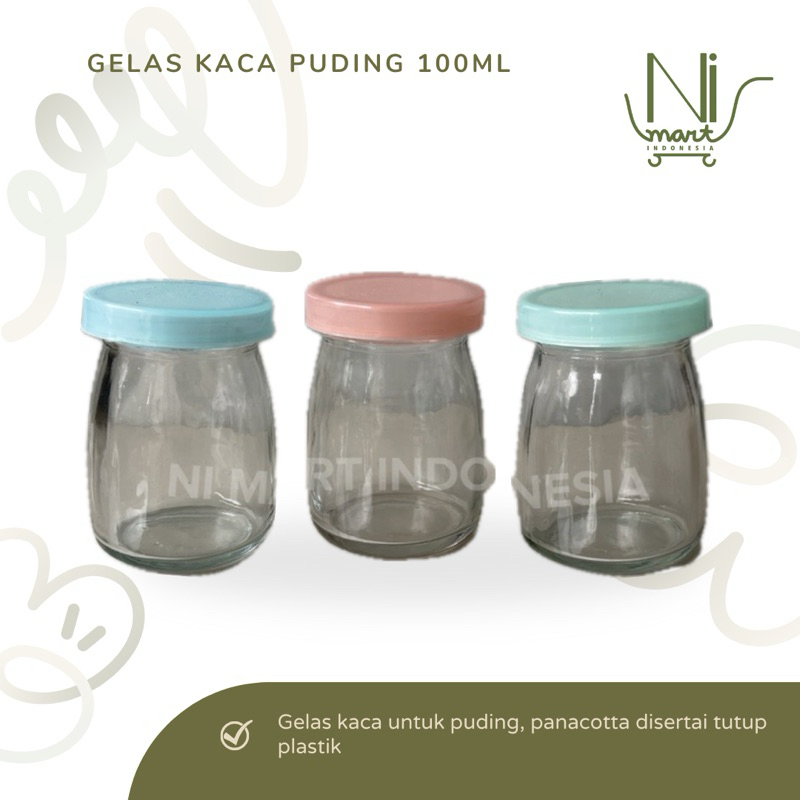 Jual Gelas Kaca Puding 100ml Tutup Silky Pudding Milk Panacotta Botol ...
