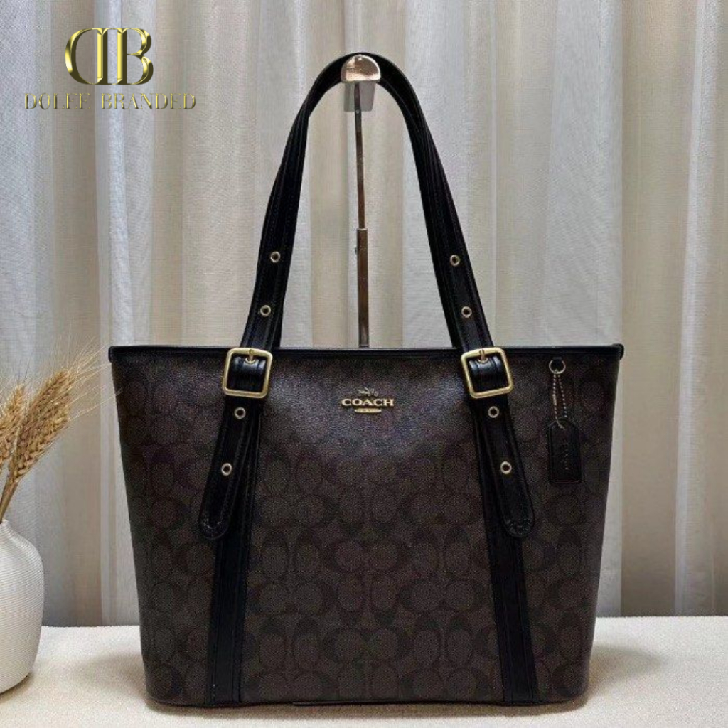 Jual Coach Ashton Tote In Signature Canvas - Brown (CN 328) | Shopee ...