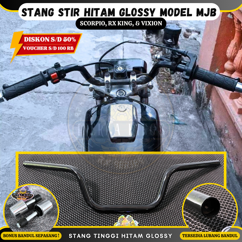 Jual Stang Stir Hitam BANDUNG STYLE model MJB RX King Scorpio YT115 RXS ...
