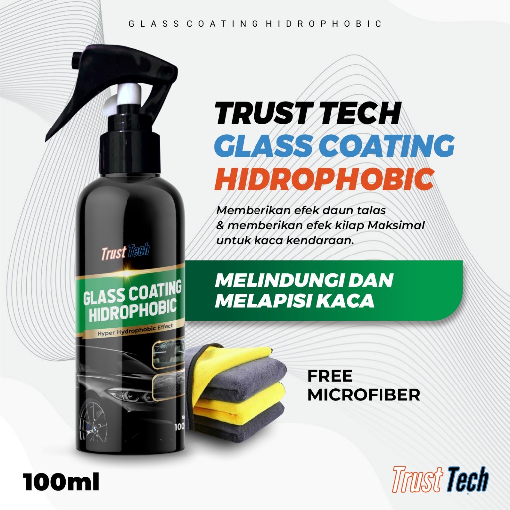 Jual Glass Coating Kaca Mobil Hydrophobic Water Repellent TrustTech ...