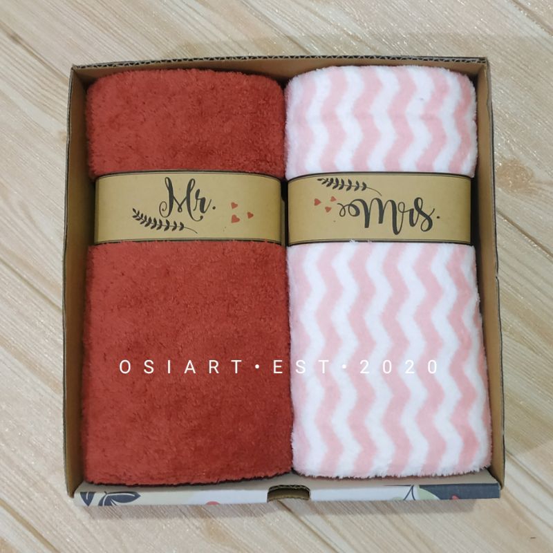 Jual Hampers Pernikahan Handuk Couple Jumbo 70x140 Cm Kado Nikahan Gift ...