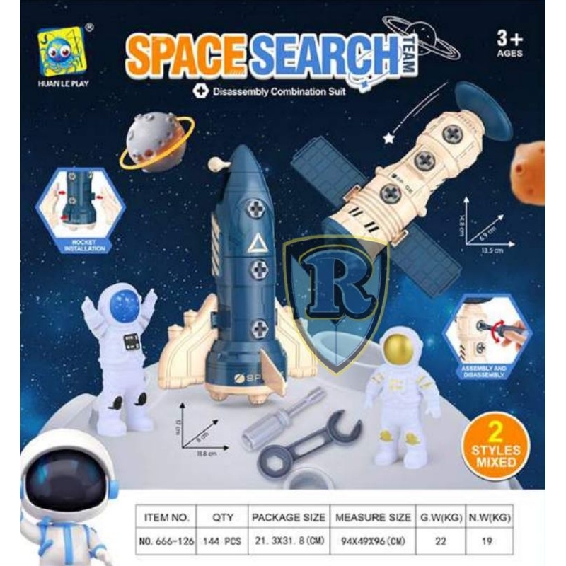 Jual DIY Space Explore Team Assembling Rocket Mainan Edukasi Bongkar ...