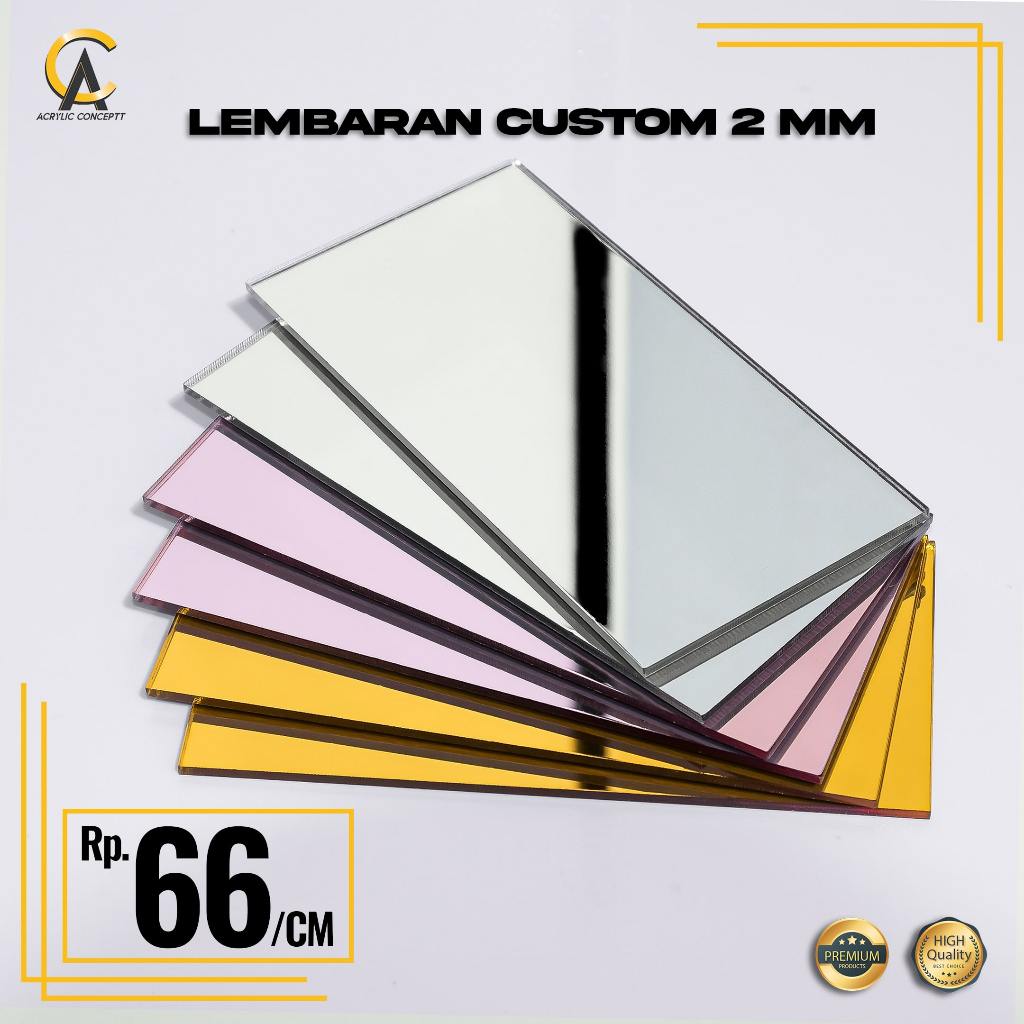 Jual Custom Akrilik Gold Mirror / Rosegold Mirror / Silver Mirror ...