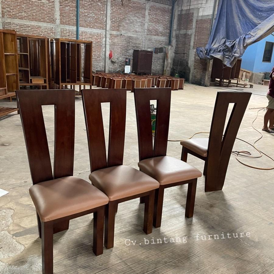 Jual Kursi makan papan blok jati | Shopee Indonesia