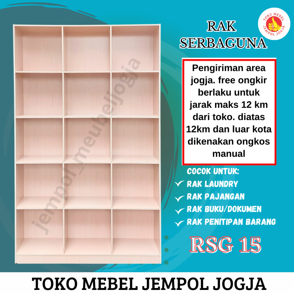 Jual Rak susun / Rak serbaguna / Rak laundry 15 kotak bahan partikel ...