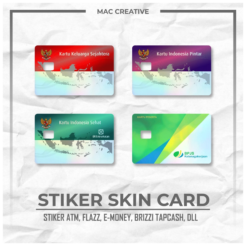 Jual Stiker Kartu ATM - Skin Card Garskin ATM Emoney Tema BPJS KIS KIP ...