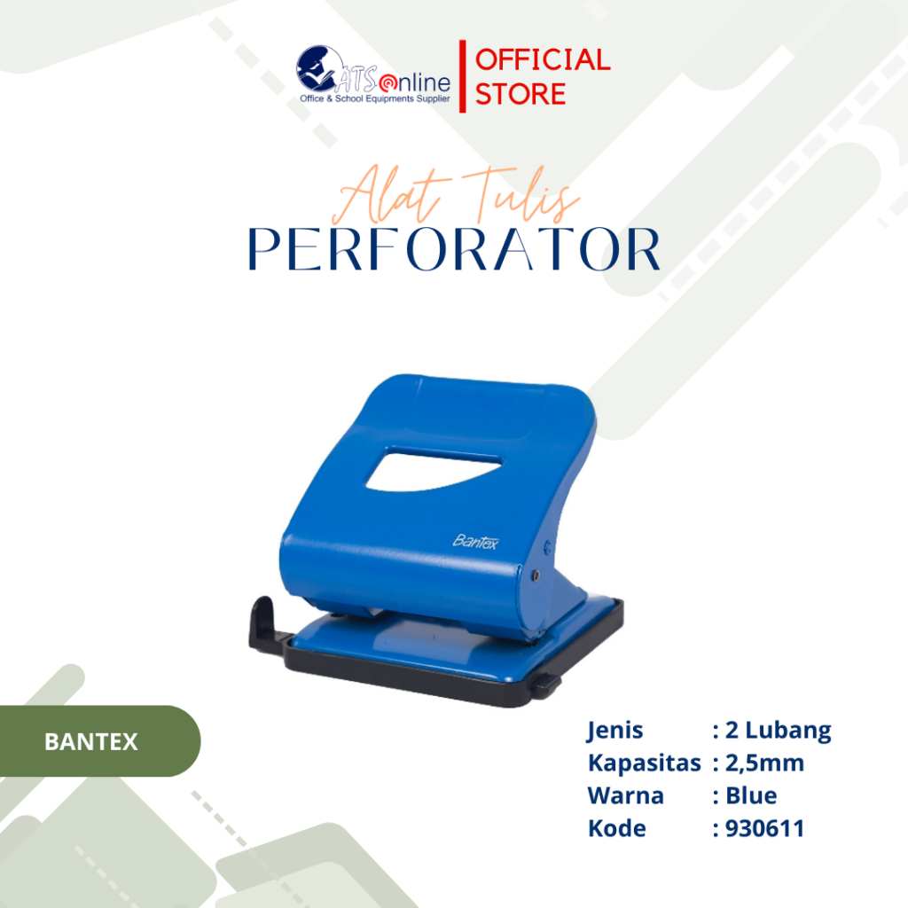 Jual BANTEX Perforator 2 Lubang Kapasitas 2,5 mm Warna Biru | Shopee ...