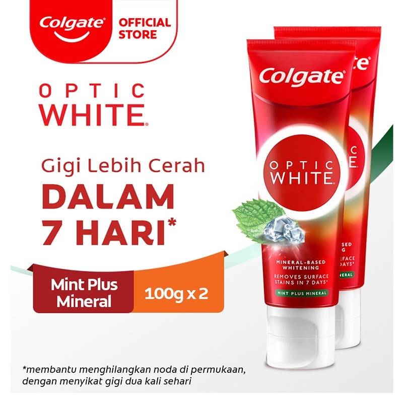Jual Colgate Optic White Whitening Toothpaste Mint Plus Mineral 100 gr ...