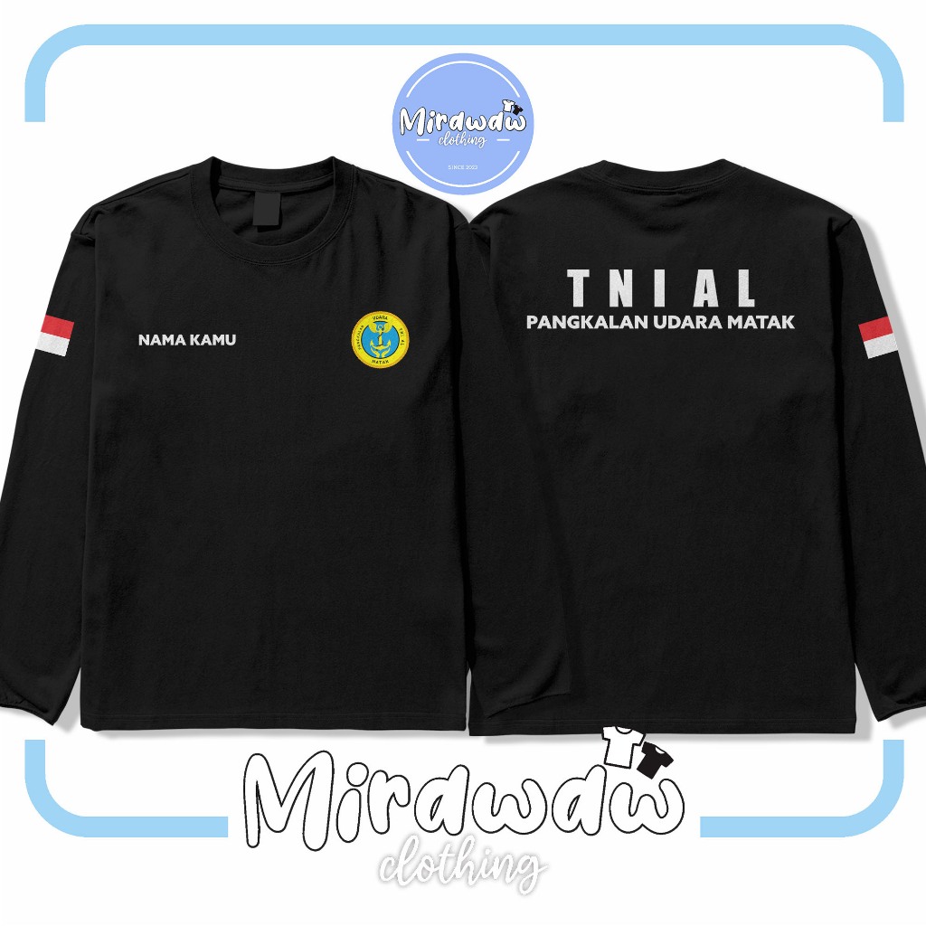 Jual Kaos TNI AL Pangkalan Udara Matak Logo Gratis Nama Lengan Panjang ...