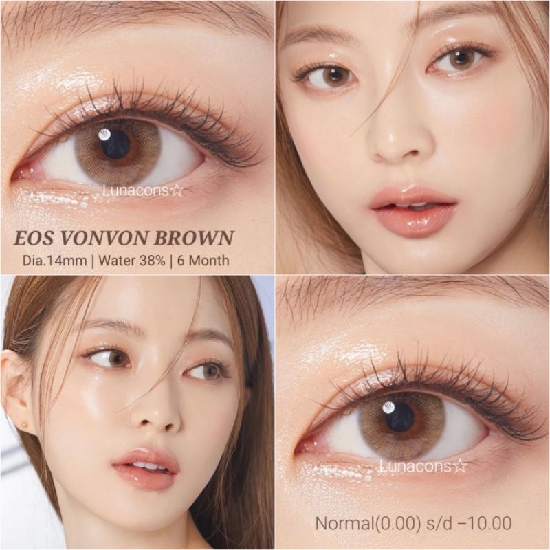 Jual Softlens Eos Vonvon Brown soflen minus normal14mm (0.00 up to -10. ...