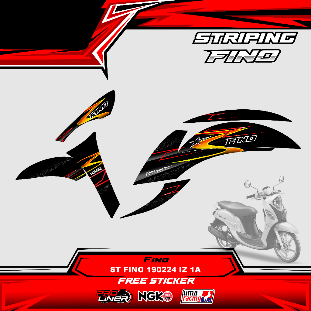 Jual Stiker Sticker Decal Stripping Striping Yamaha Fino 125 Sporty ...