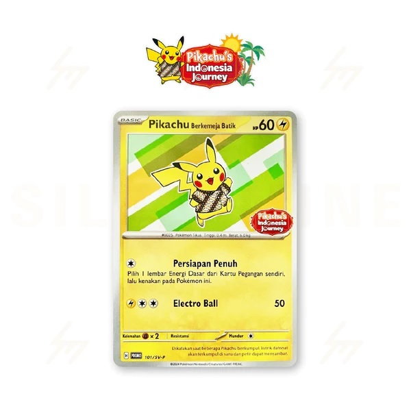 Jual Pokemon TCG Single Card Pikachu's Indonesia Journey Pikachu Berkemeja Batik | Shopee Indonesia