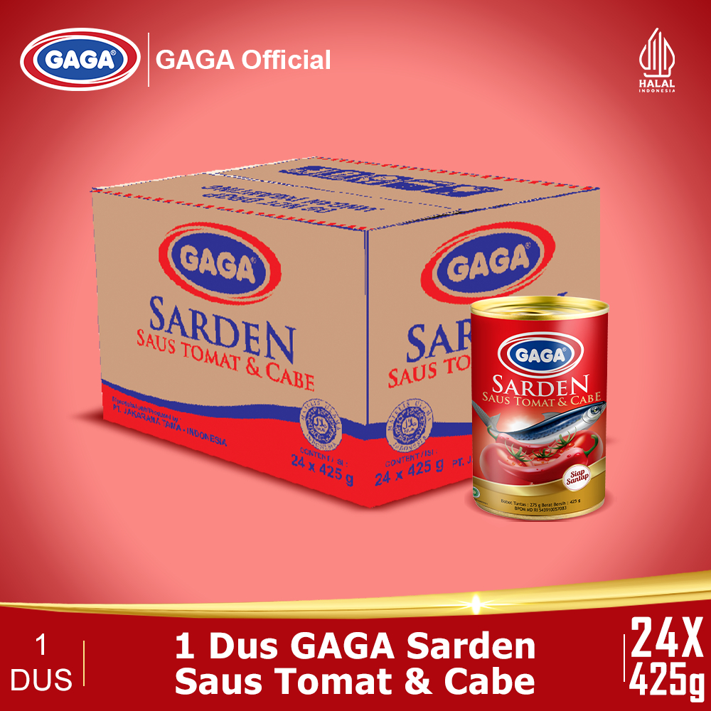 Jual GAGA Sarden Tomato Chili 425g (1 dus = 24 pcs) | Shopee Indonesia