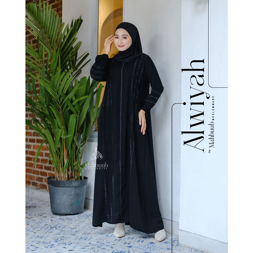 Jual Alwiyah Abaya Hitam Turkey Gamis Syari Muslimah Bahan Jetblack ...