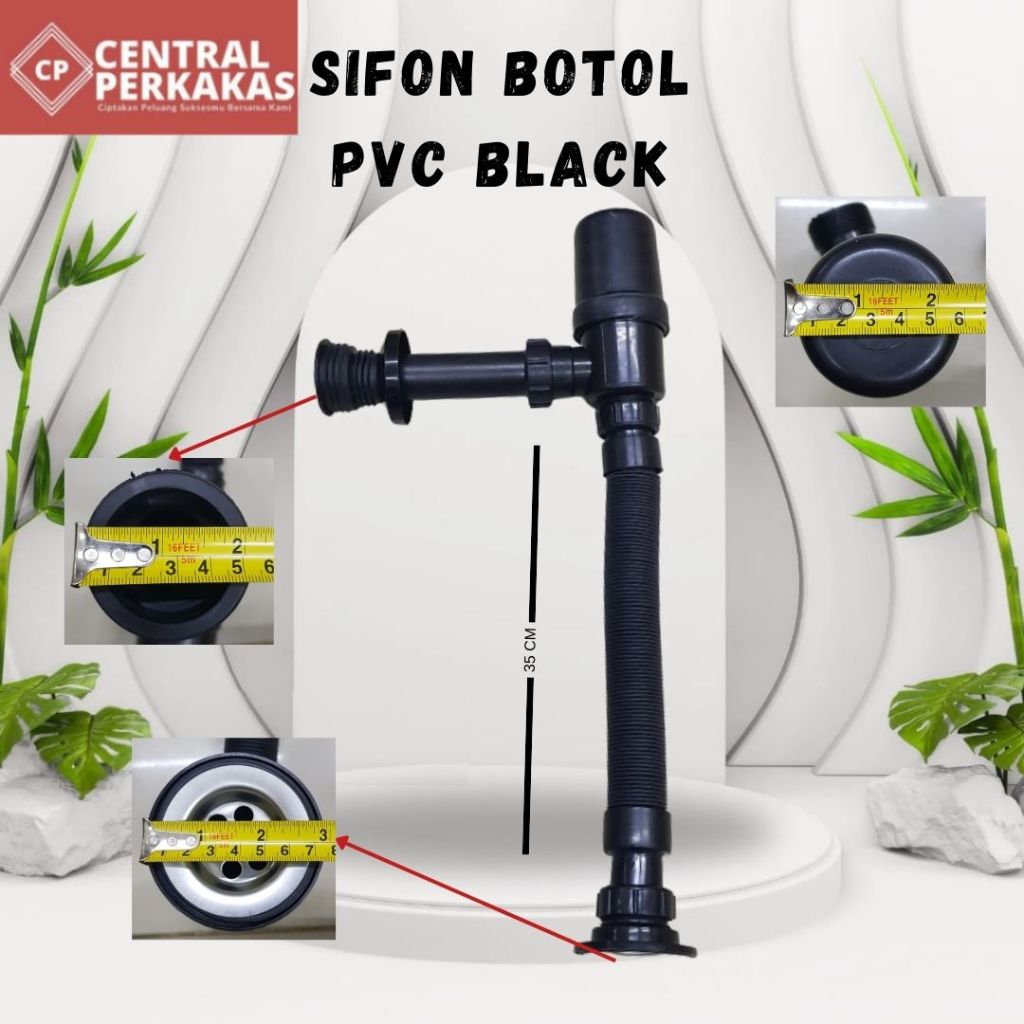 Jual Paket Sifon botol pvc + Selang tarik afur angsa pvc hitam White ...