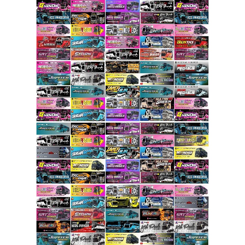 Jual Stiker Bus Viral Telolet Basuri Isi 100 72 52 45 20 Dan 10 Pcs Bahan Super Premium