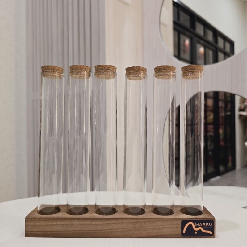 Jual MARRU 6Pcs Tabung Kaca Display Biji Kopi Teh Bumbu Dapur Dengan ...