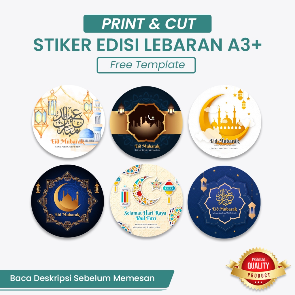 Jual Cetak Stiker Lebaran Idul Fitri - Stiker Label Kuker Lebaran a3 ...