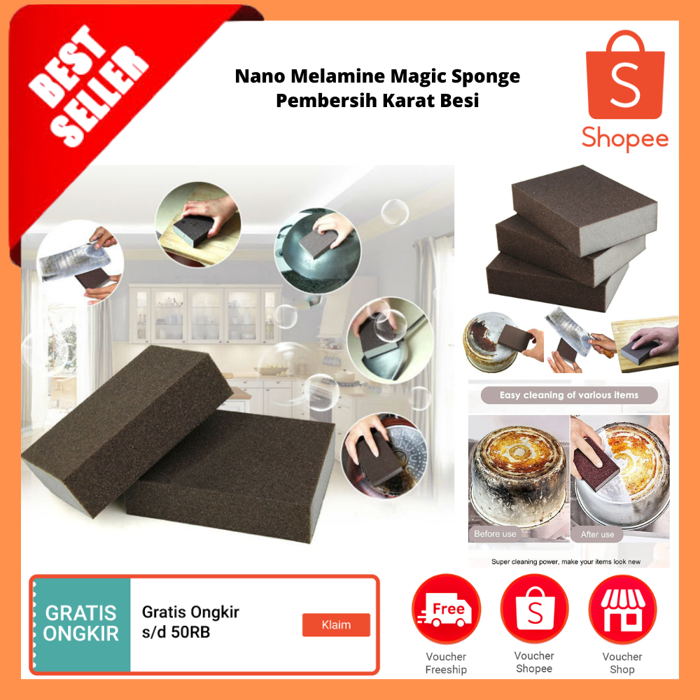 Jual Nano Melamine Magic Sponge Pembersih Karat Besi / Pembersih ...