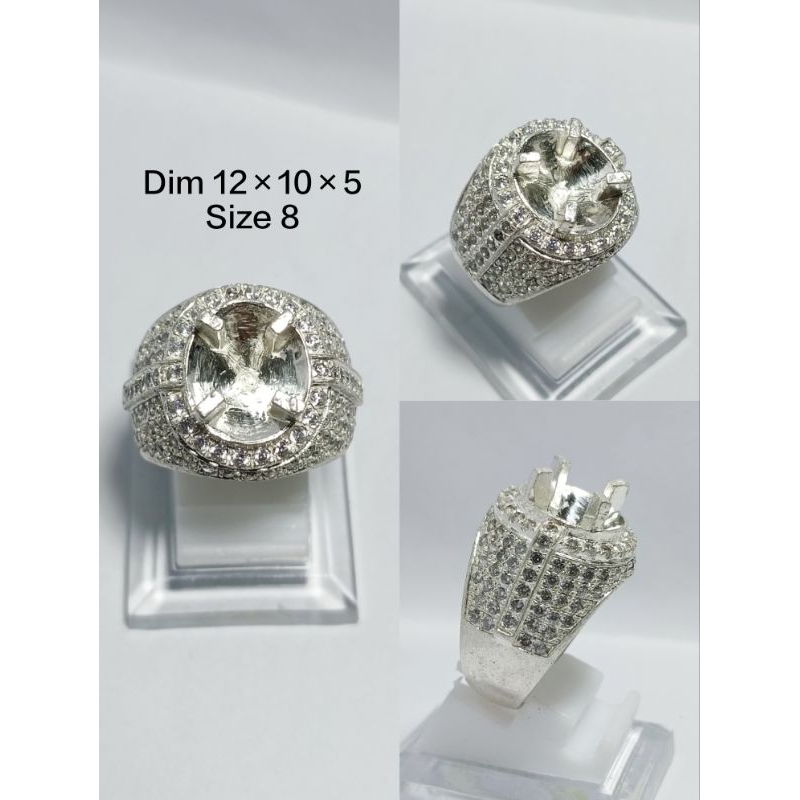 Jual Ring cincin/emban PERAK SEMI MICRO TABUR ZIRKON(12G) | Shopee ...