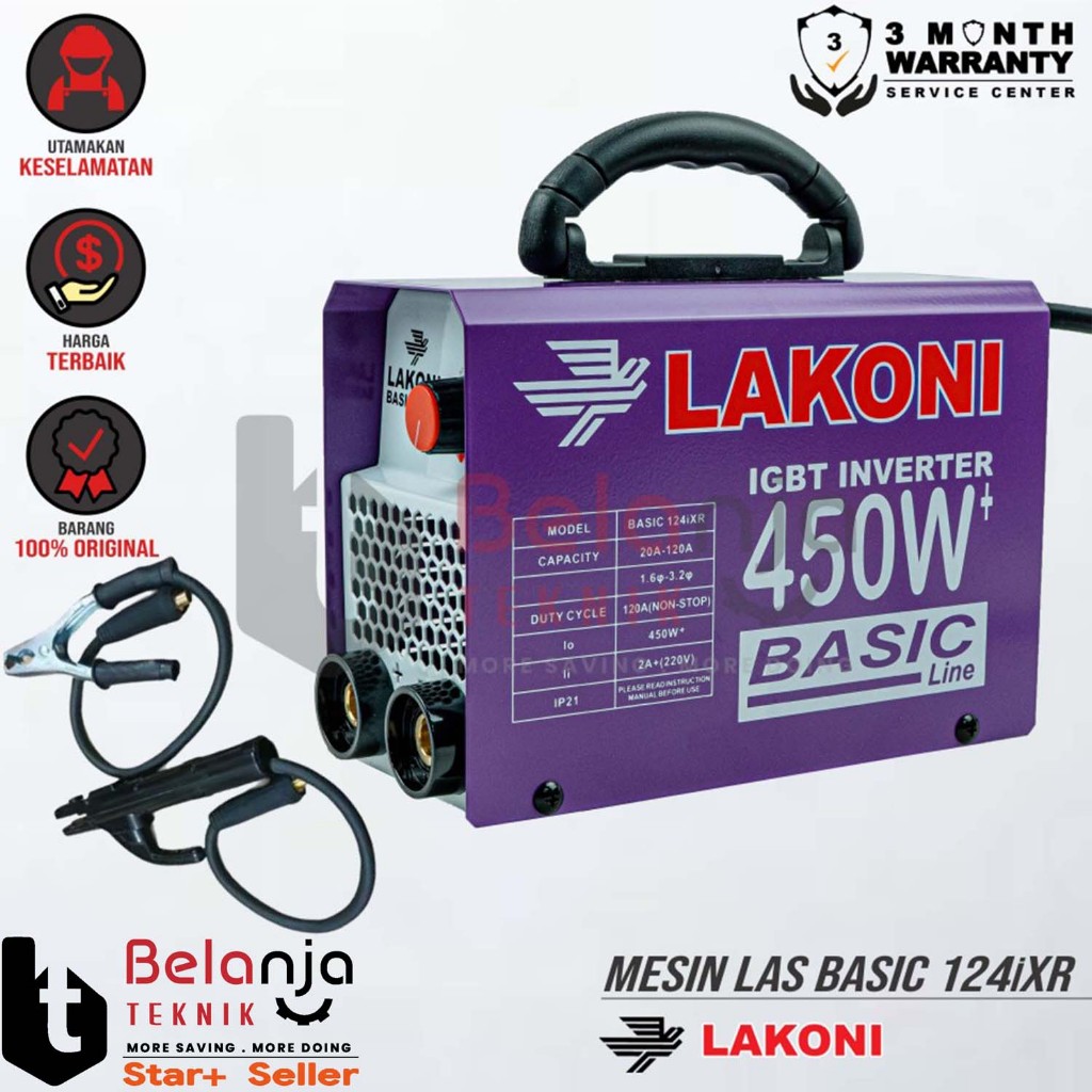 Jual Lakoni Travo Las Basic 124IXR Mesin Las Trafo 120 A 450 Watt ...