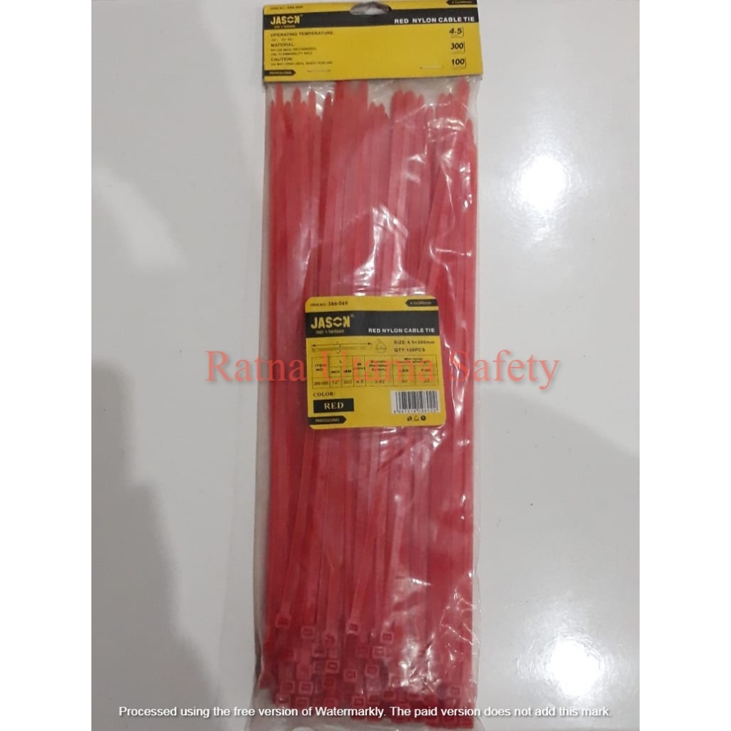 Jual Kabel Ties Jason 4,5 X 300 MM Warna Merah, Kuning, Dan Hijau ...