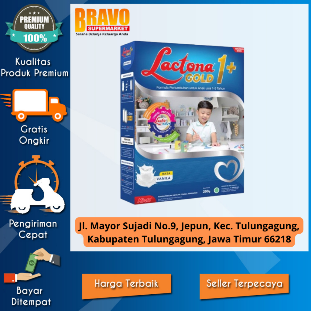 Jual Bravo Supermarket Tulungagung - Lactona 1+ Gold Rasa Vanilla Susu ...