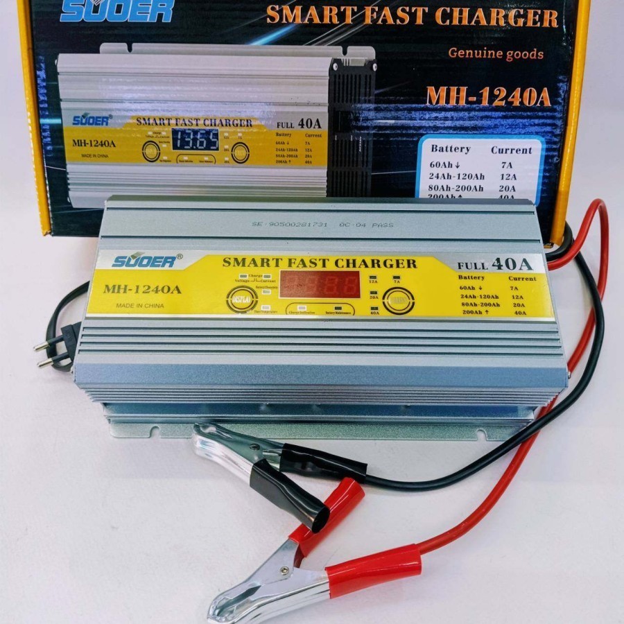 Jual Smart Fast Charger Aki Cas Accu Otomatis SUOER 40A 40 Amper DC ...
