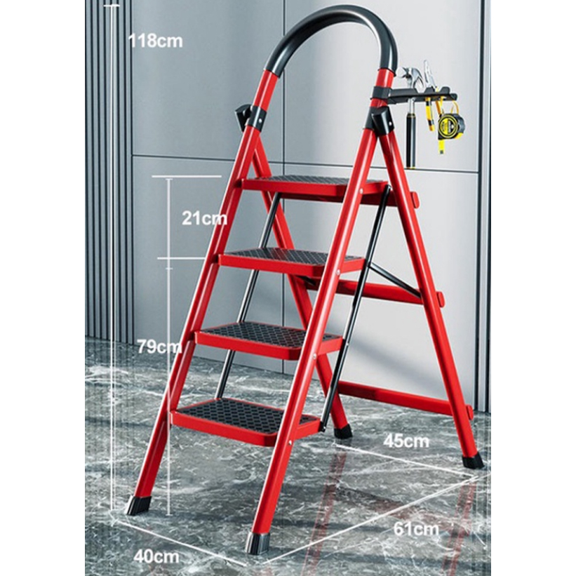 Jual ECOSEN Tangga Rumah Lipat Tangga Besi Lipat 2/3/4/5/6 Step Household Steel Ladder/ Tangga ...