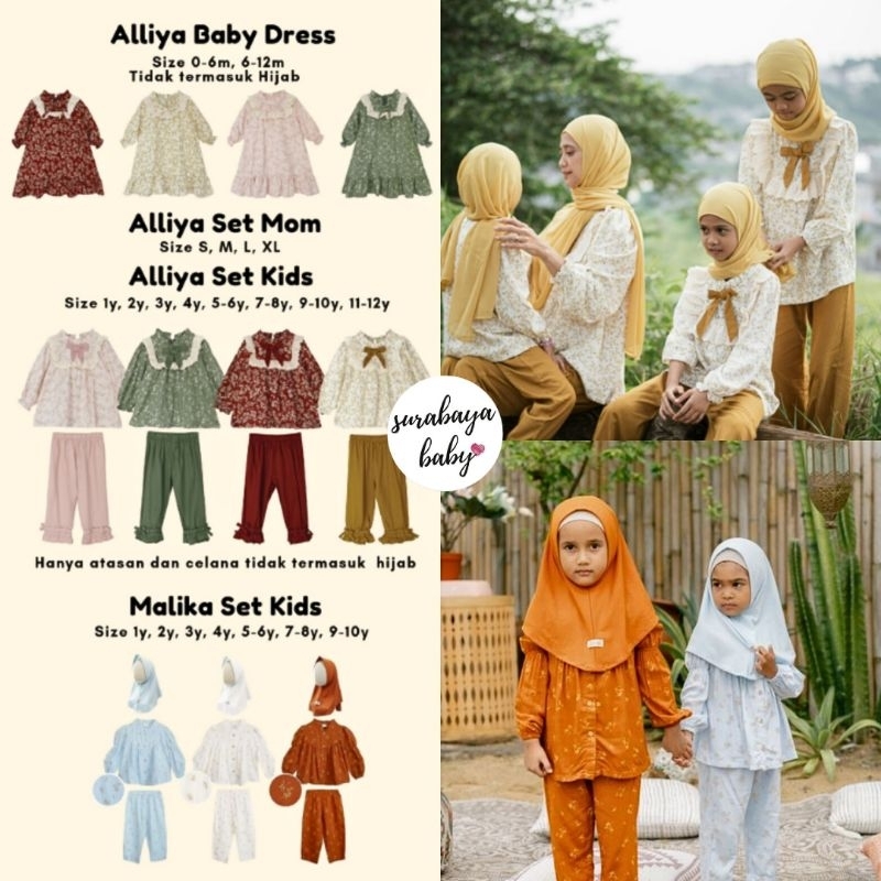 Jual ALLIYA SET / MALIKA SET/ NAURA SET KIDS RAYA COLLECTION BOHOPANNA SURABAYABABY | Shopee ...