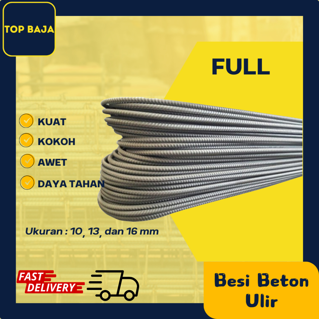Jual Besi Beton Ulir Full 10 mm, 13 mm, 16 mm per batang panjang 12 meter Barang baru atau tidak ...
