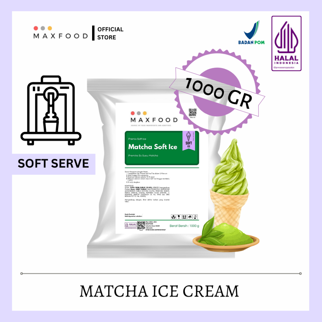 Jual MAXFOOD - Soft Matcha Ice Cream Powder / Bubuk Es Krim Rasa Matcha ...