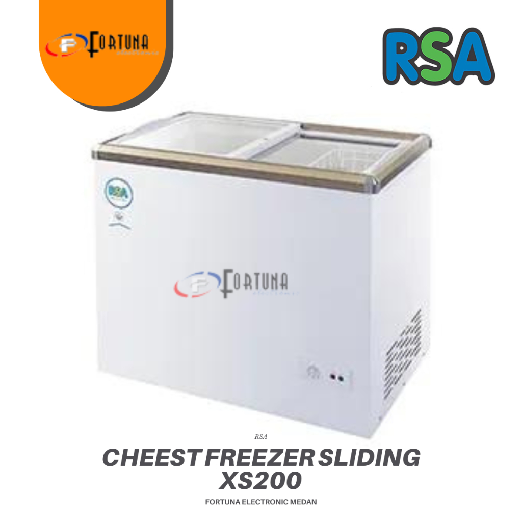 Jual CHEEST FREEZER BOX RSA SLIDING GLASS XS200 LEMARI PEMBEKU 171L ...