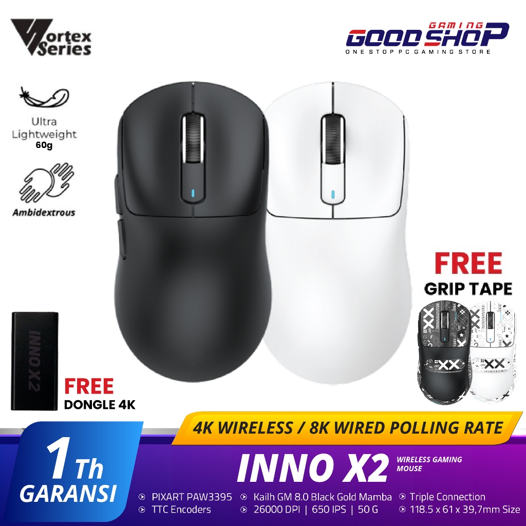 Jual VortexSeries INNO X2 Super Light Wireless Gaming Mouse | Shopee ...