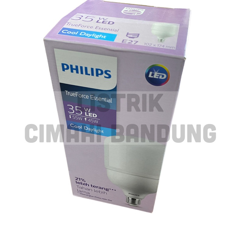 Jual lampu led bulb philips TrueForce Essential 35 Watt Cool Daylight / cahaya putih 3500 lumen ...
