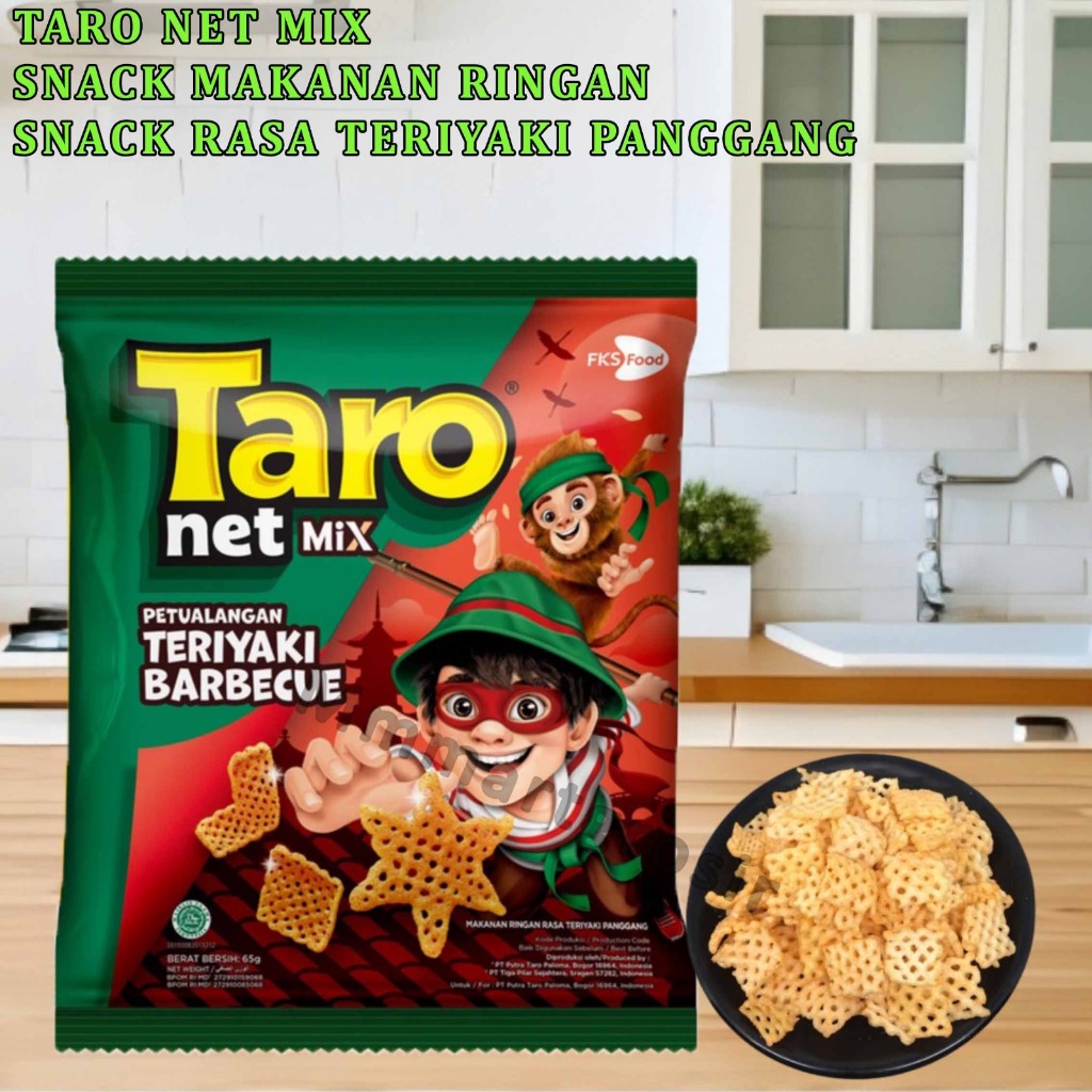 Jual Taro Net Mix / Snack Makanan Ringan / Rasa Teriyaki BBQ / 65gr ...