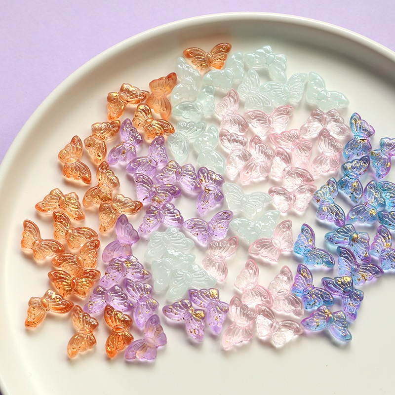 Jual 12pcs | Manik-Manik Mote Kupu-Kupu Aestetik |Manik Butterfly Glass ...