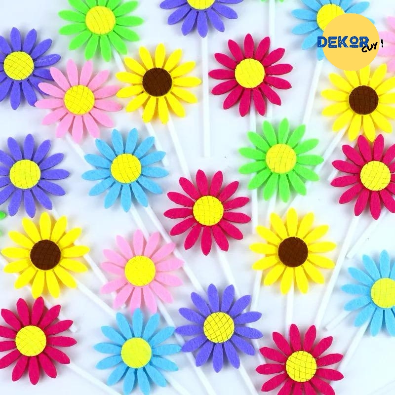 Jual CAKE TOPPER SUNFLOWER bunga matahari hiasan kue tart ulang tahun ...