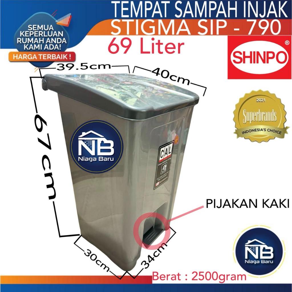 Jual Tempat sampah besar Shinpo 69 Liter Stigma Sip-790 Tong sampah shinpo SIP 790 | Shopee ...