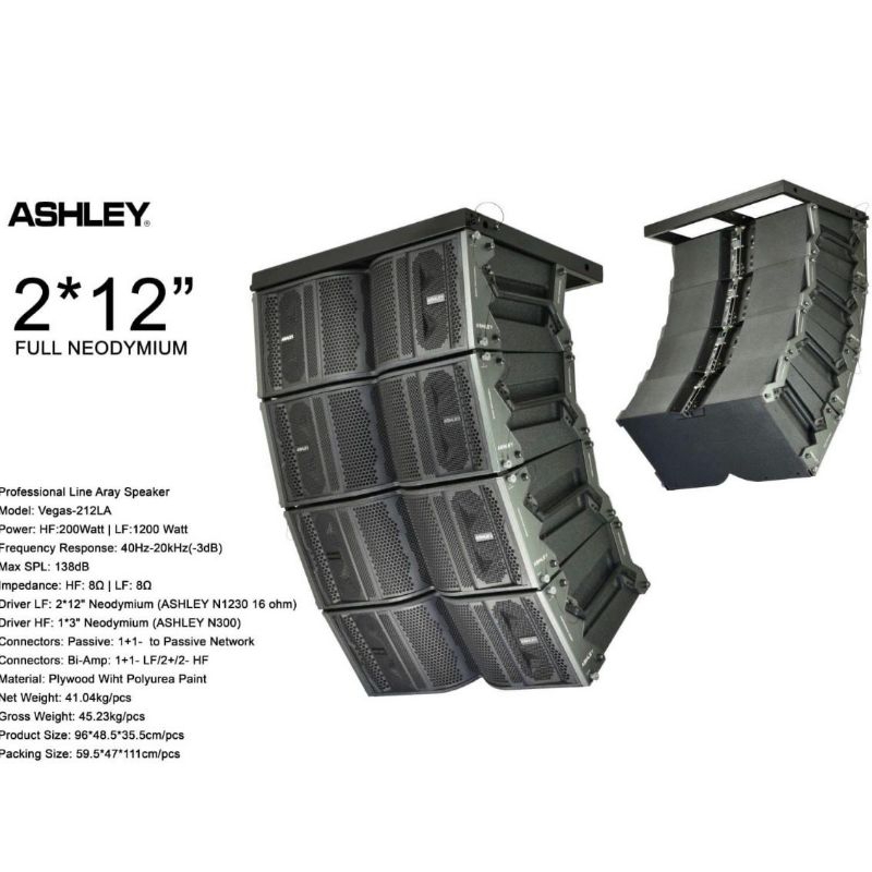 Jual Speaker Line Array Ashley Vegas 212 LA Original 12 inch Passive ...