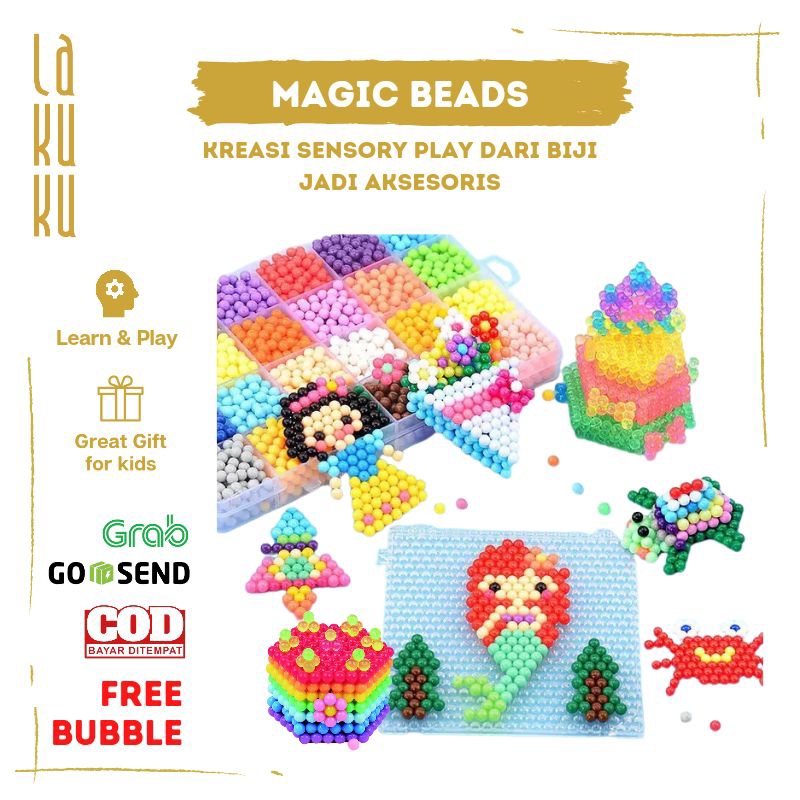 Jual Lakuku - Magic beads 3,5mm Sensory Play Kit for Activity Kids ...