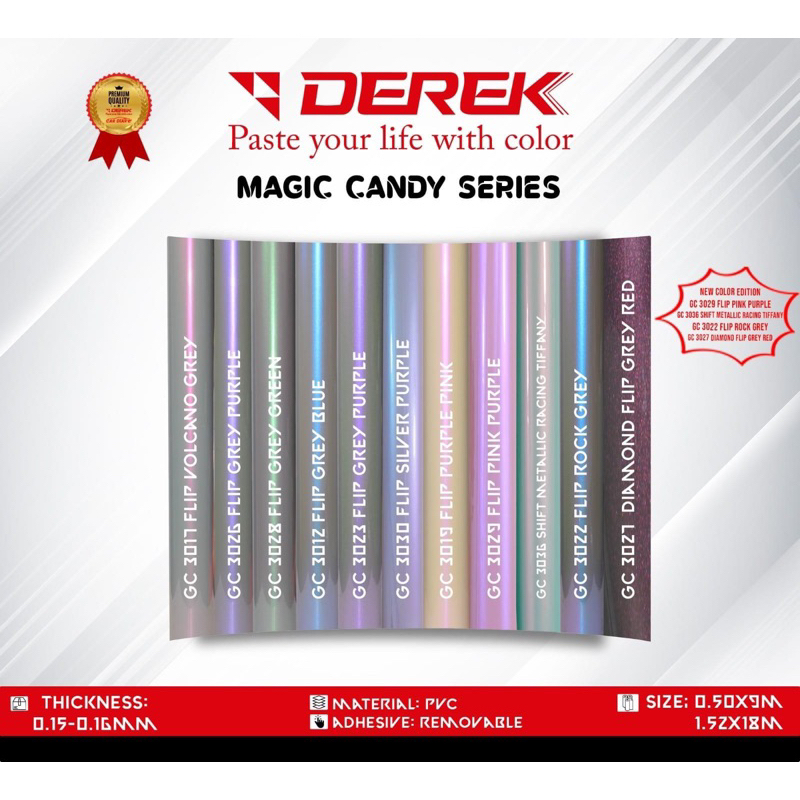 Jual Sticker Magic Candy Flip Derek Bunglon Candy (Roll) | Shopee Indonesia