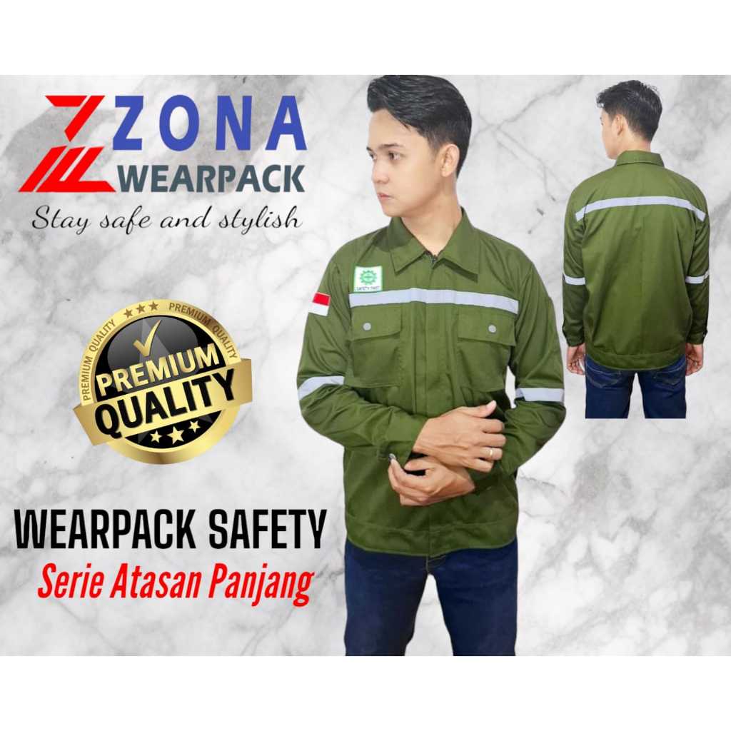 Jual Wearpack safety atasan seragam kerja proyek warna HIJAU ARMY POLOS ...